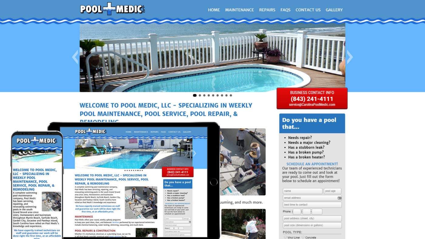 Pool Medic Website – Design & Word
