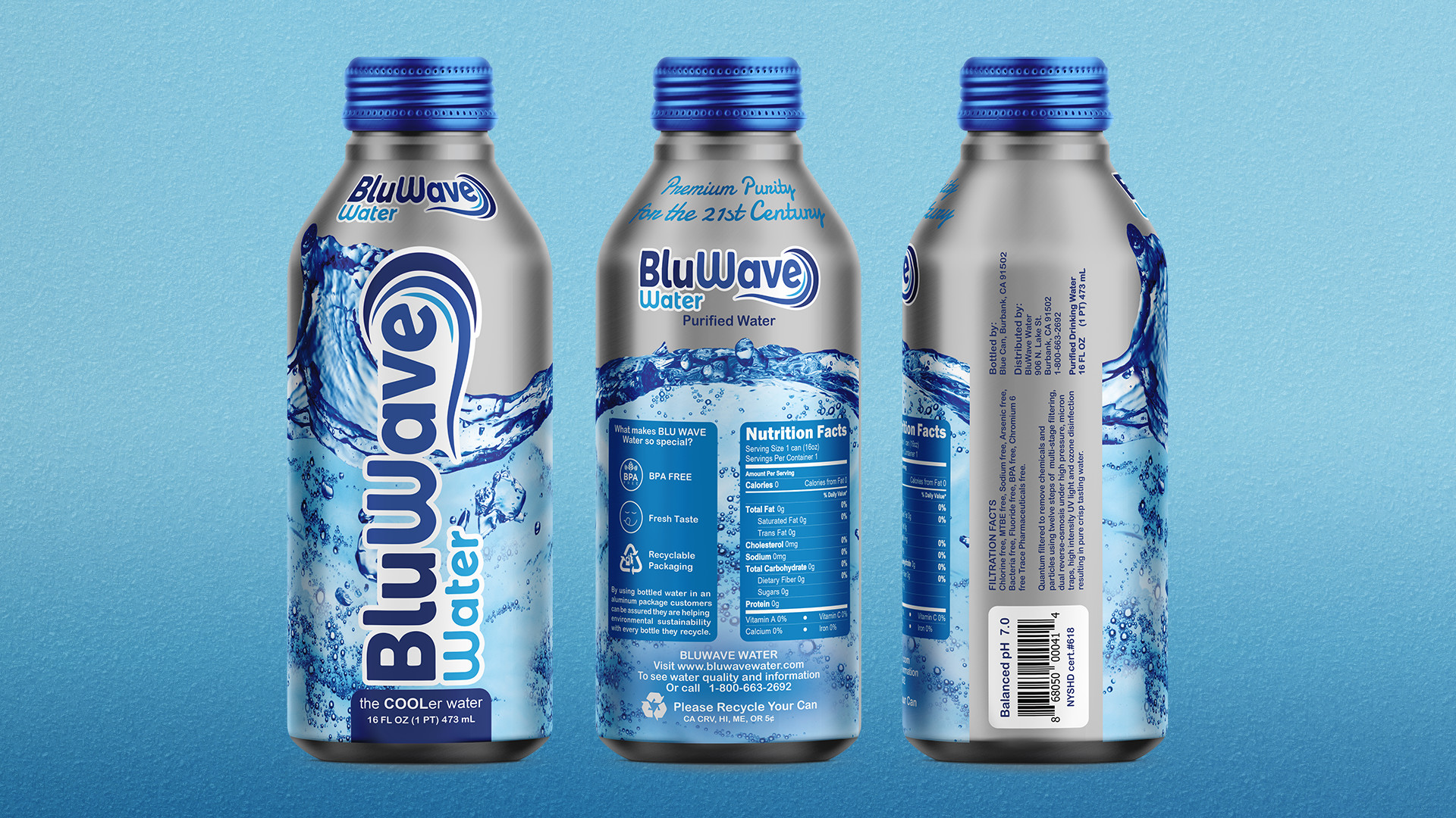 BluWave Water Bottle Design – Design & Word