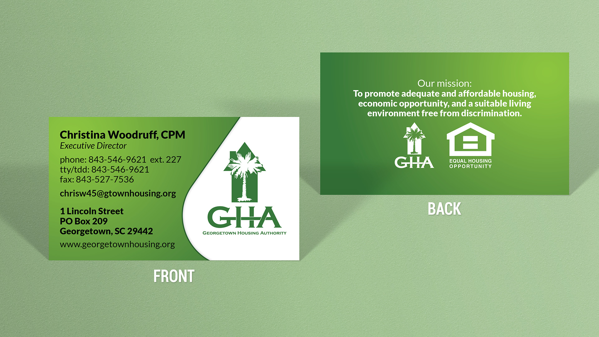 Georgetown Housing Authority Business Card – Design & Word